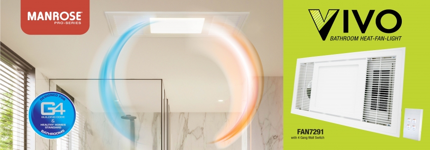 Simx - Bring your bathroom to life with Vivo Heater-Fan-Light System.